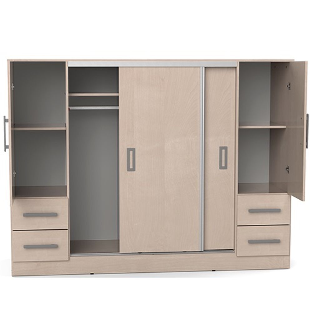 Placard Mini Estudiantil 2 Puertas 4 Cajones Orlandi Abedul - sensei